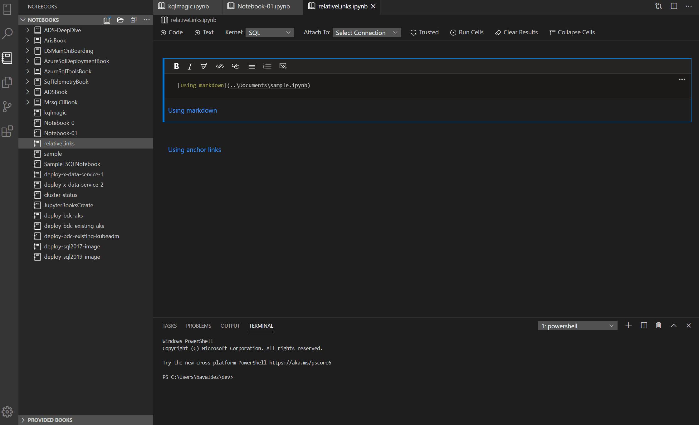 Relative Links do not work on anchor html tags · Issue #10458 · microsoft/azuredatastudio · GitHub