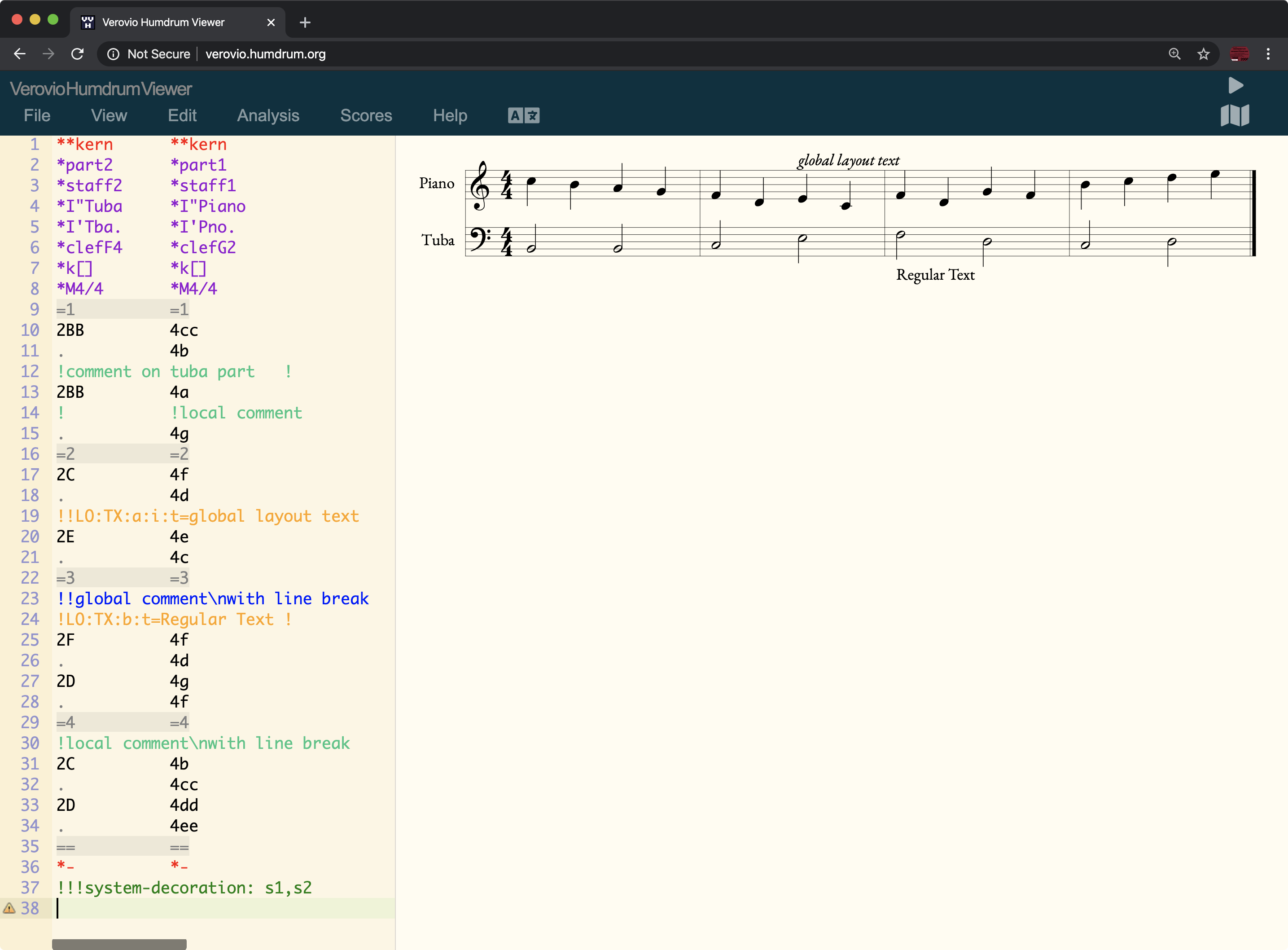 Allow embedded local/global comments in MusicXML · Issue #271 · humdrum-tools/verovio-humdrum ...