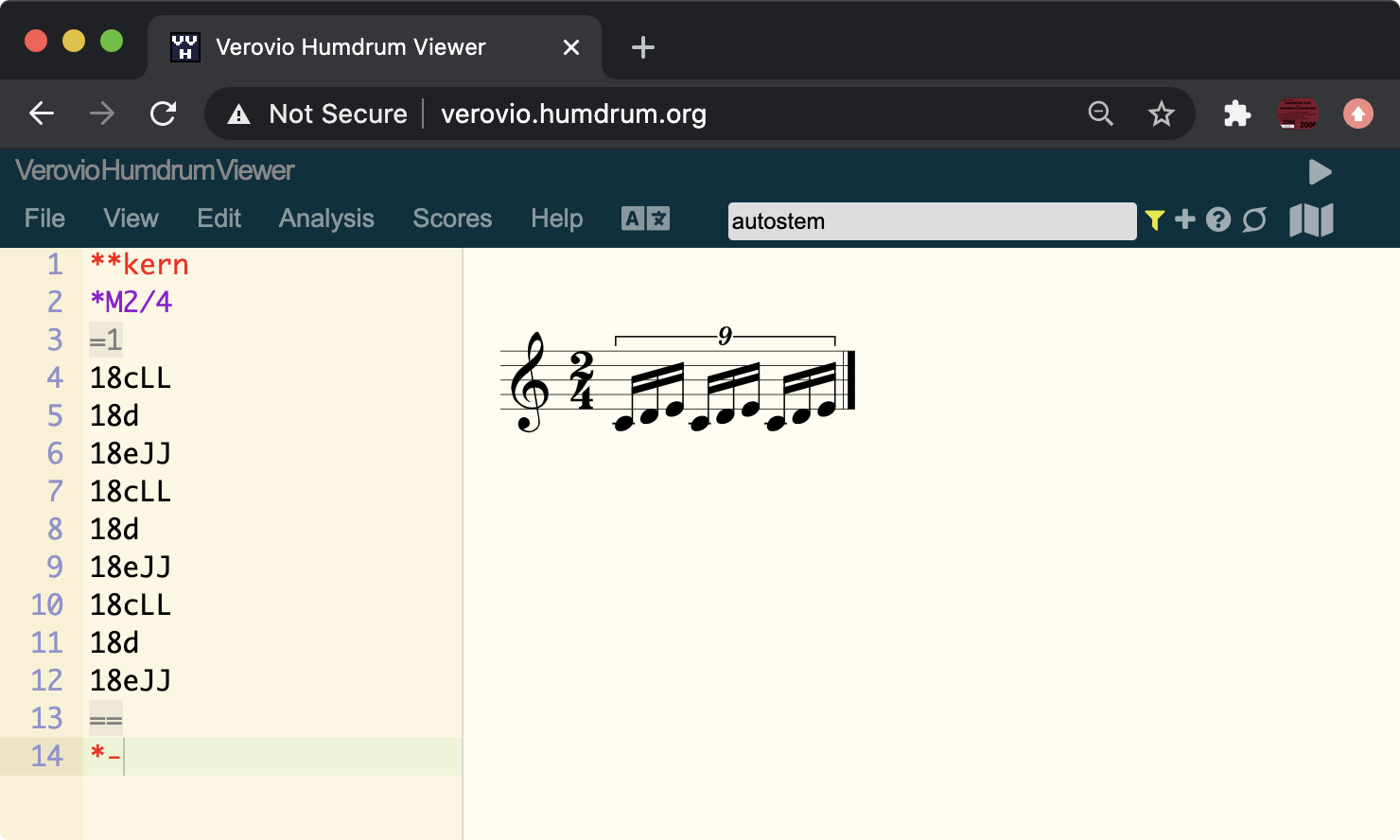 Non-binary tuplets · Issue #422 · humdrum-tools/verovio-humdrum-viewer · GitHub