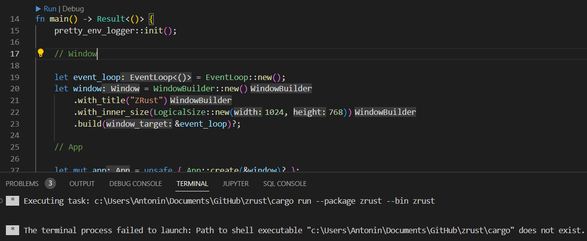 The Terminal Process Failed To Launch Path To Shell Executable When Click On Run Or Debug 