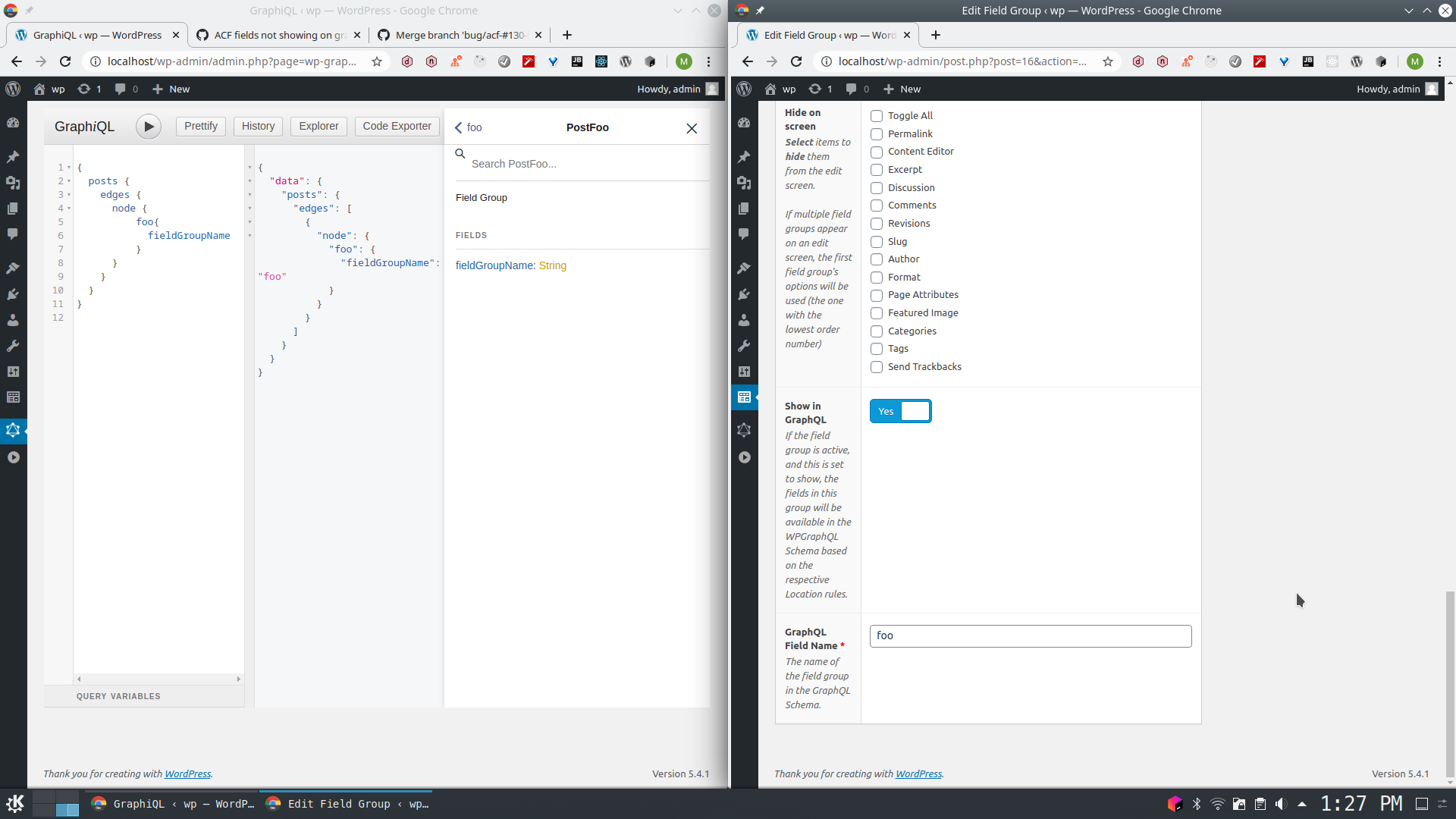 ACF fields not showing on graphiql console · Issue #133 · wp-graphql/wp-graphql-acf · GitHub