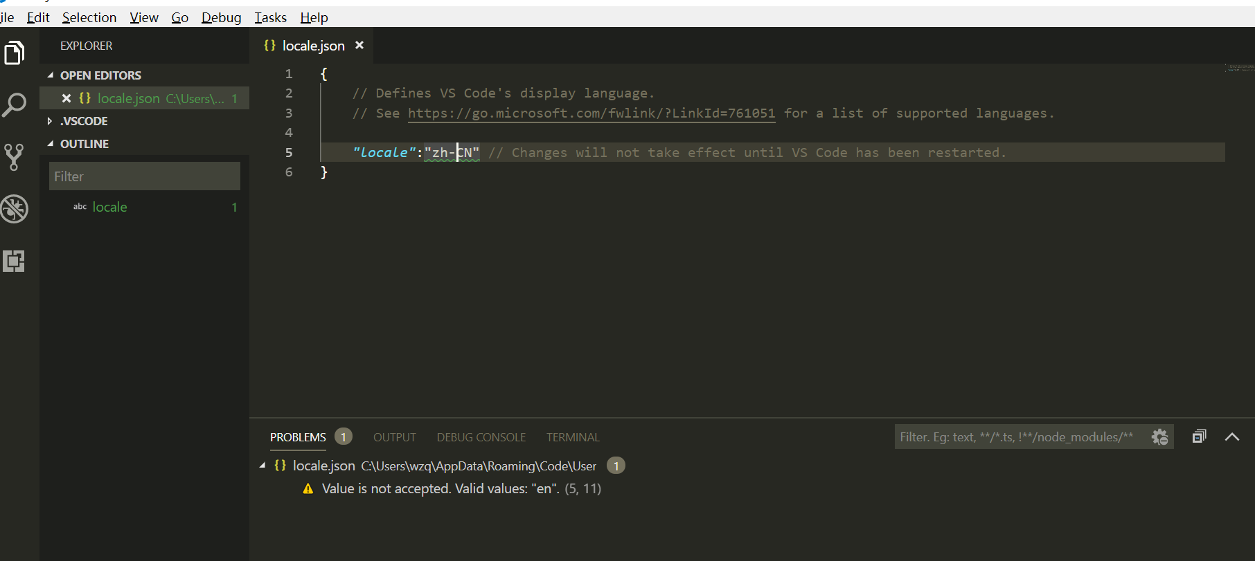 language setting is invalid · Issue #57872 · microsoft/vscode · GitHub