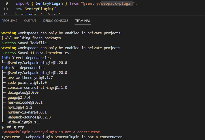 npm install --save-dev @sentry/webpack-plugin fails, FetchError: request to https://downloads ...
