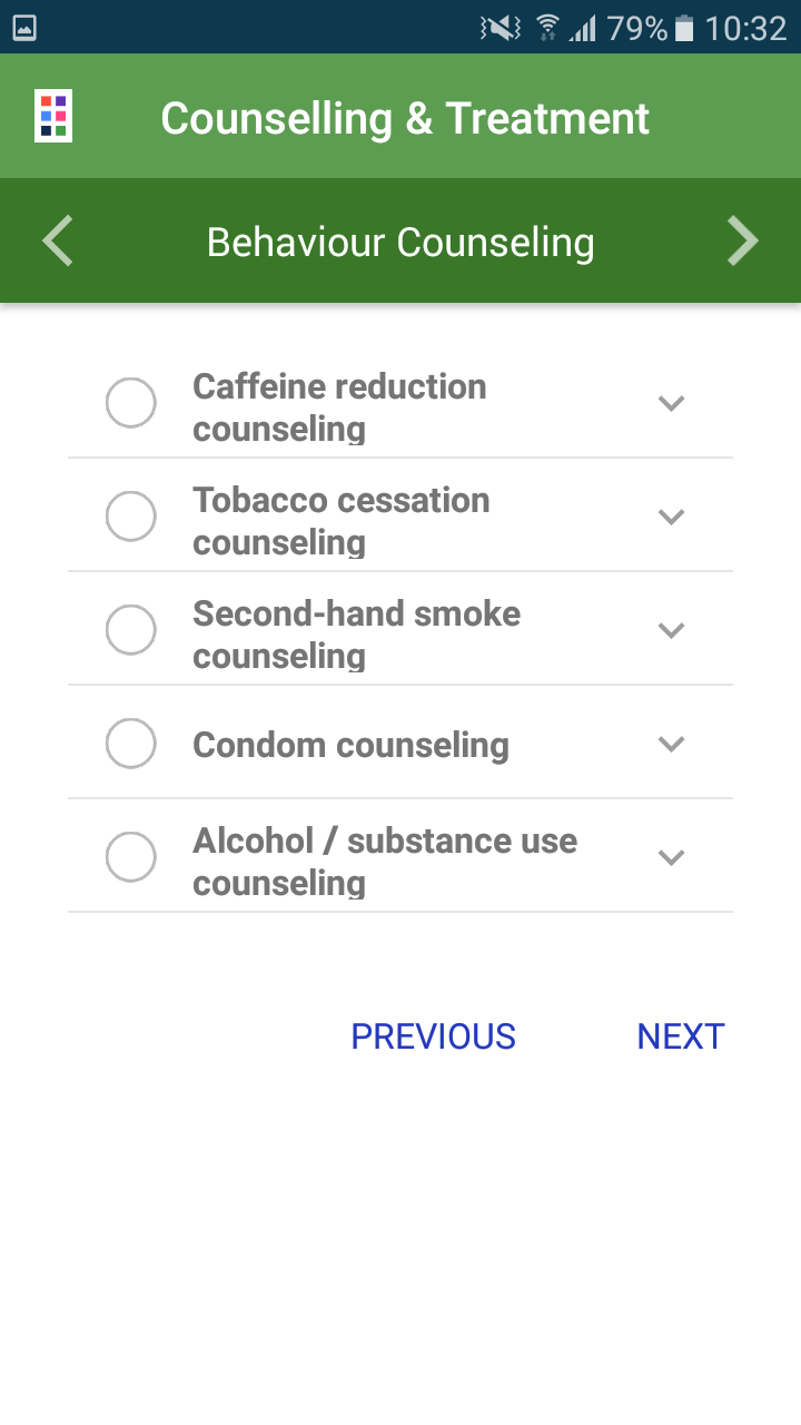 Implement Counseling & Treatment contact container · Issue #75 · opensrp/opensrp-client-anc · GitHub