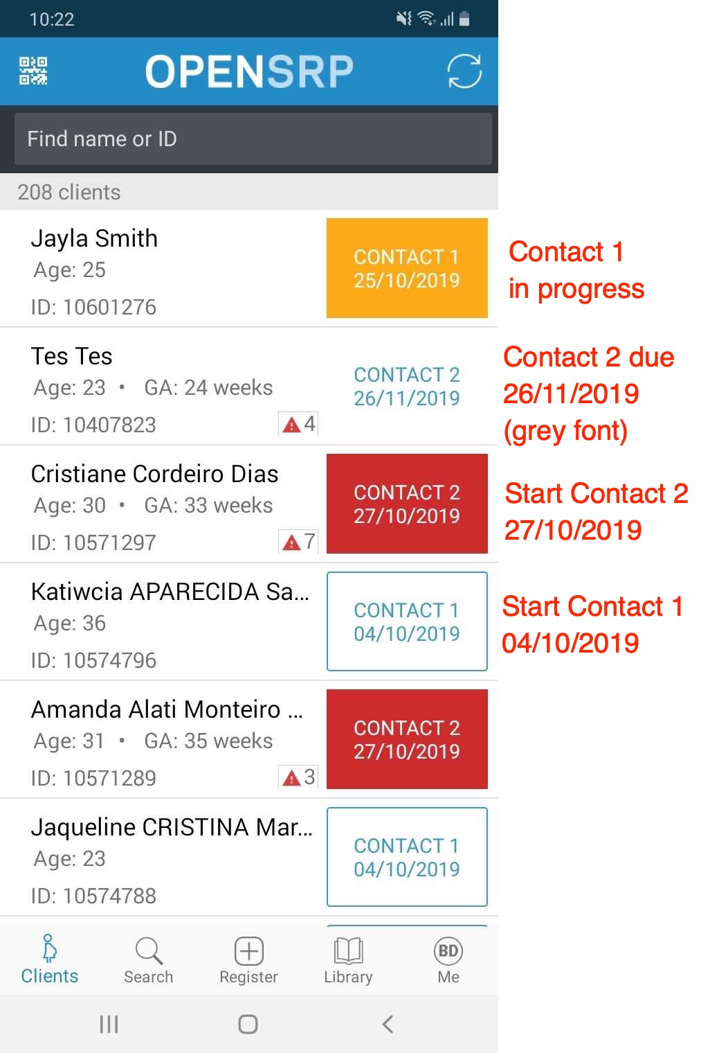 Create mockup to show new contact button statuses · Issue #399 · opensrp/opensrp-client-anc · GitHub