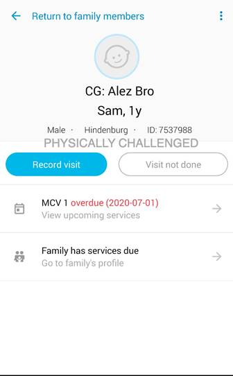Add label for children who are physically challenged to the family member list and child profile ...