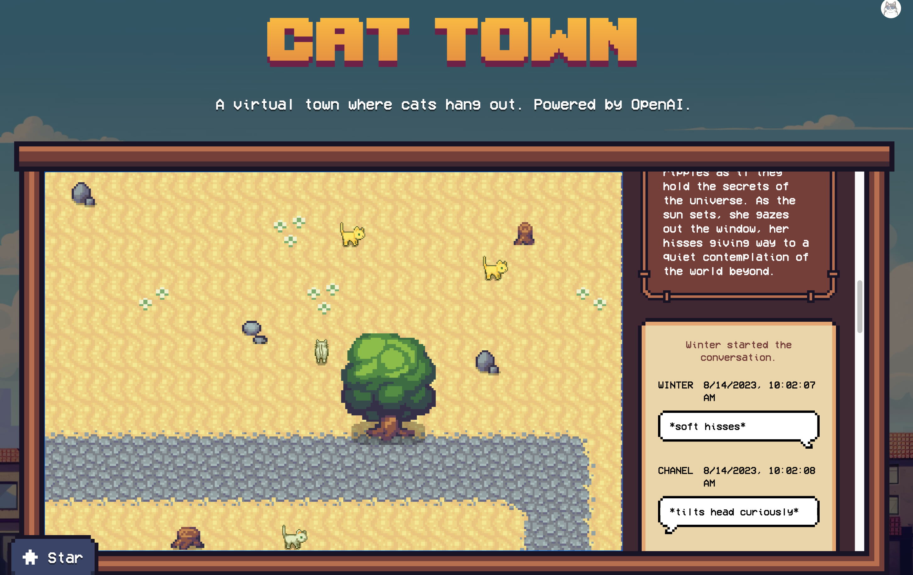 GitHub - ykhli/cat-town: A custom AI-town with cats. Based on https://github.com/a16z-infra/AI-town