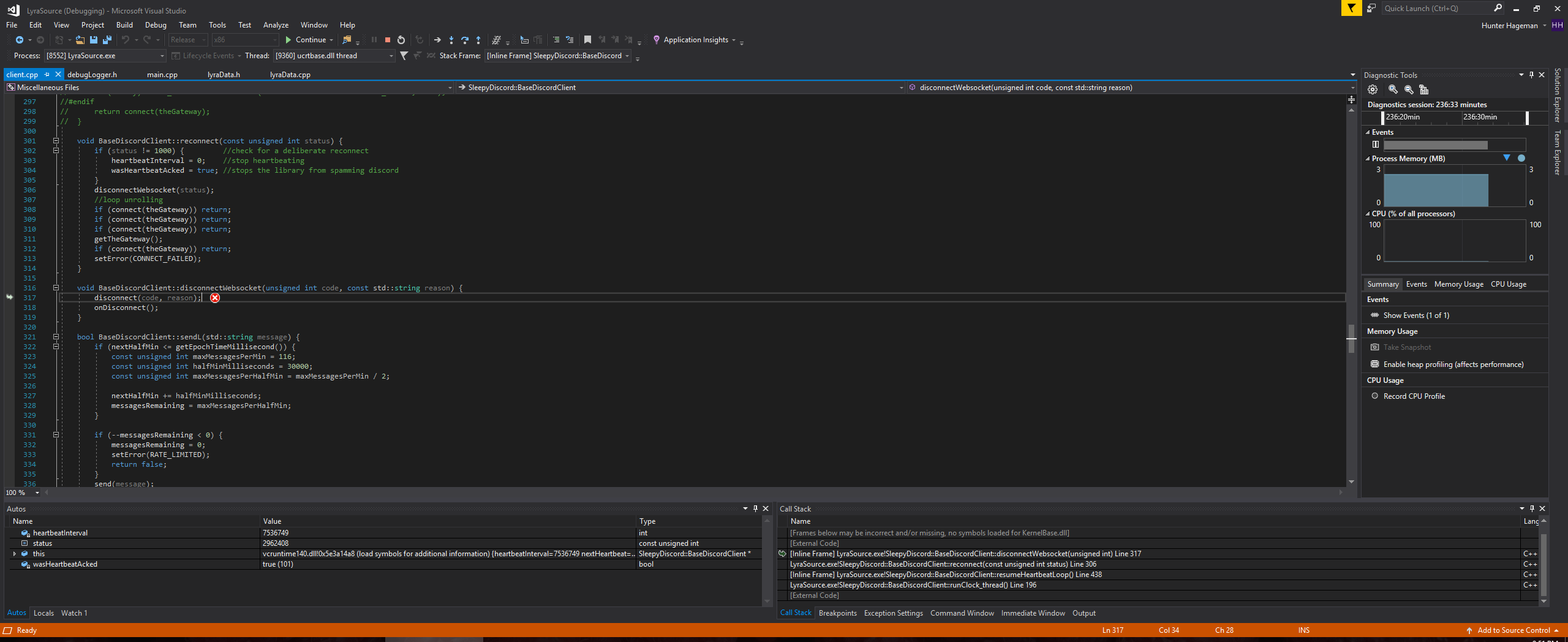 Random crashes related to "endpoint_impl.hpp" · Issue #52 · yourWaifu/sleepy-discord · GitHub