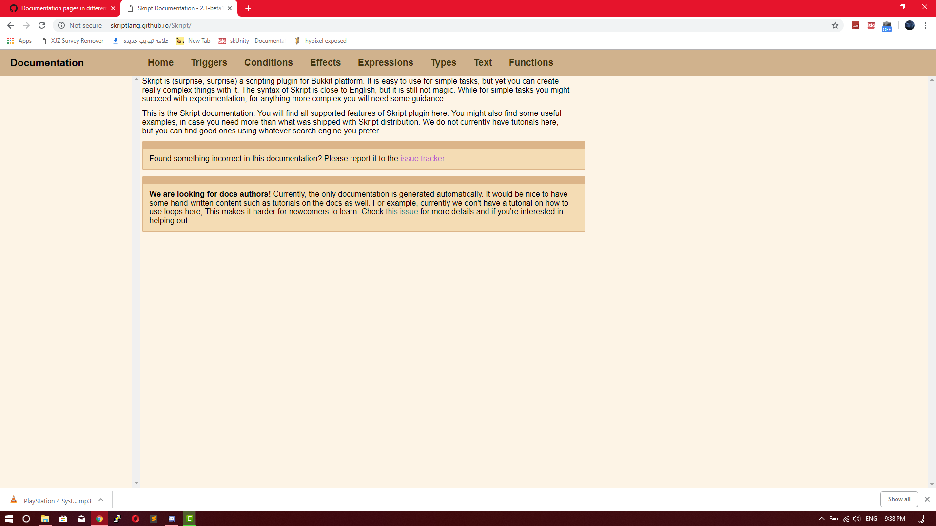 Documentation pages in different browsers · Issue #1721 · SkriptLang/Skript · GitHub