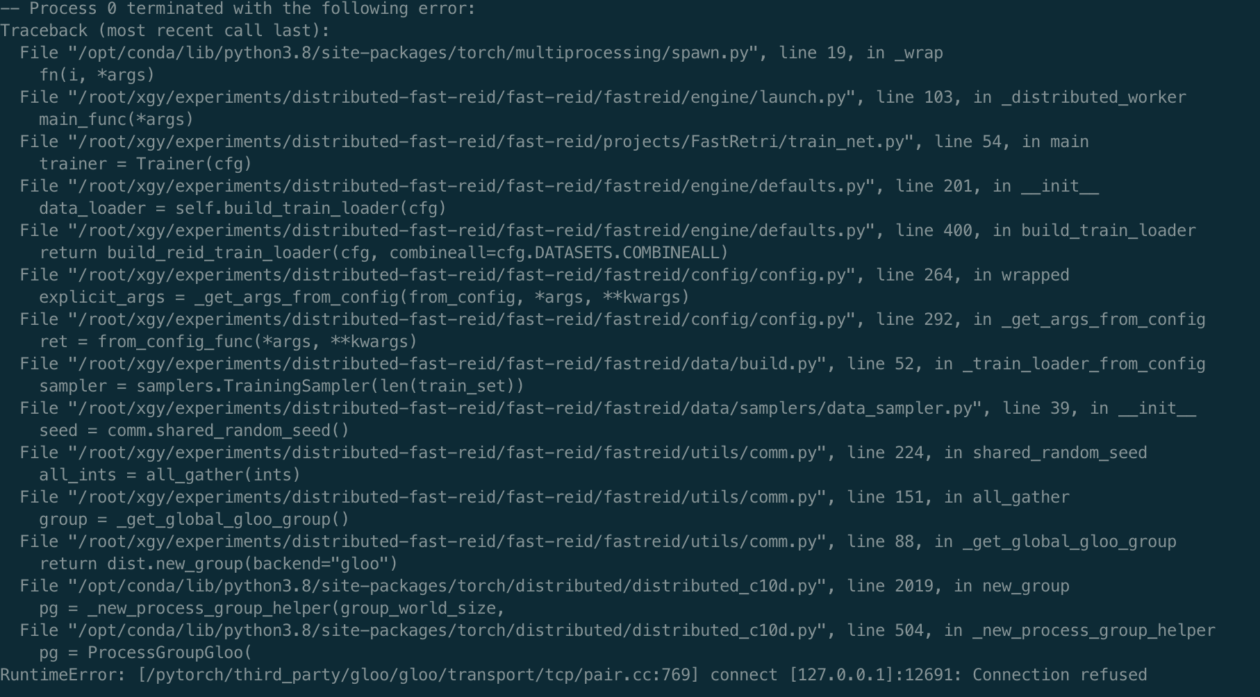 多机多卡训练FastRetri报错 · Issue #629 · JDAI-CV/fast-reid · GitHub