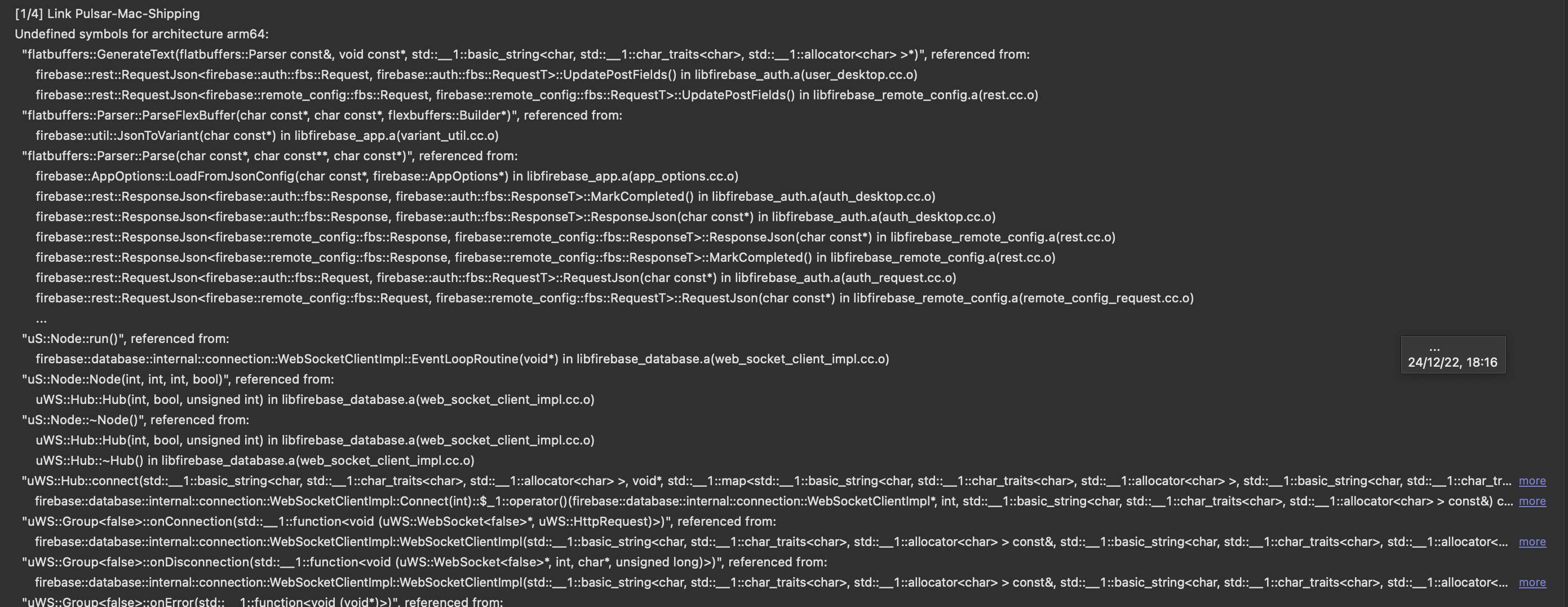 Question Undefined Symbols No Matter What I Build · Issue 1177 · Firebasefirebase Cpp Sdk