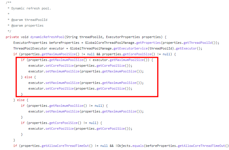 动态刷新线程池参数重复设置，存在无效判断 · Issue 1030 · Opengoofy Hippo4j · Github