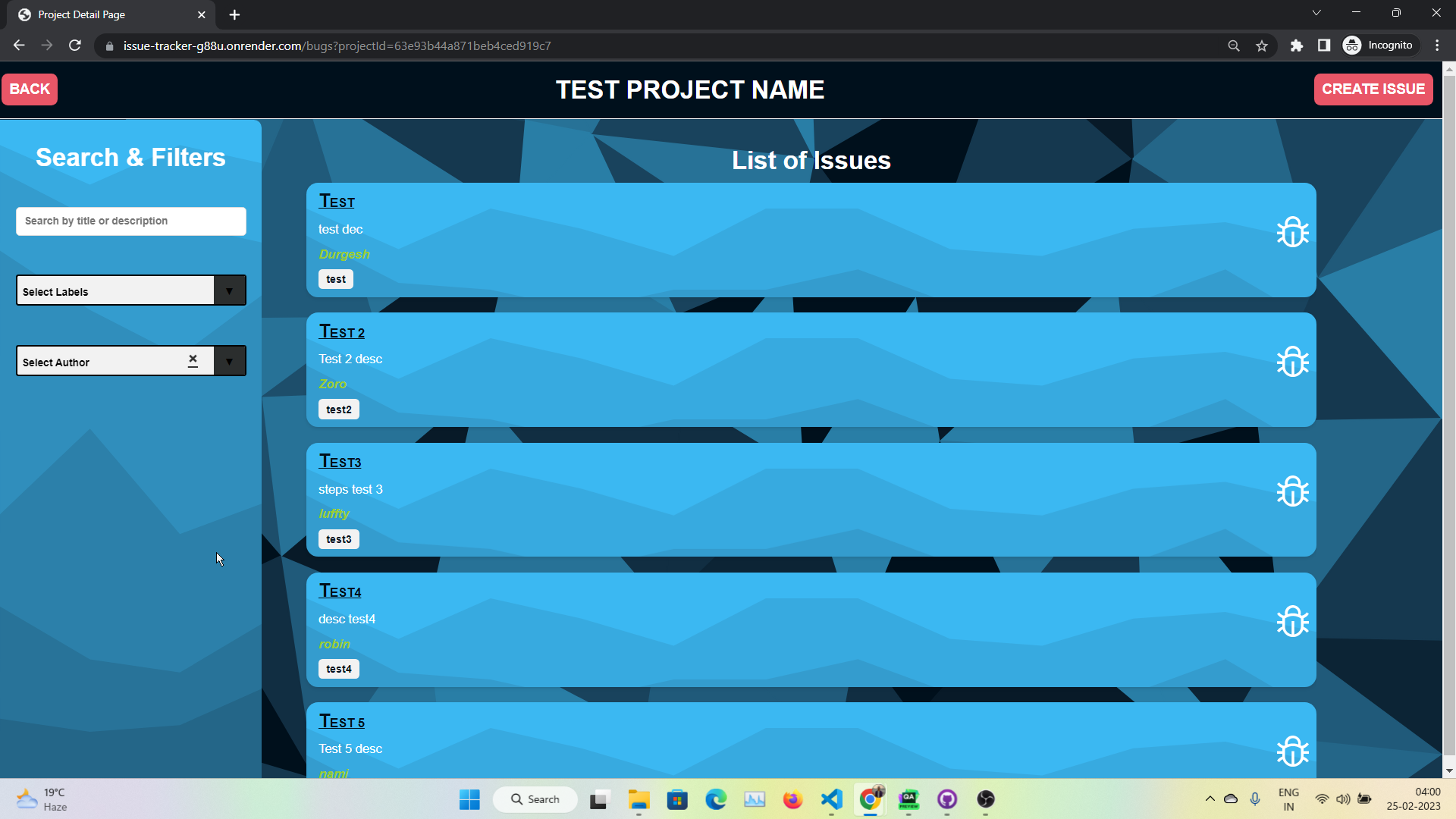 GitHub - durgesh14/Issue-Tracker