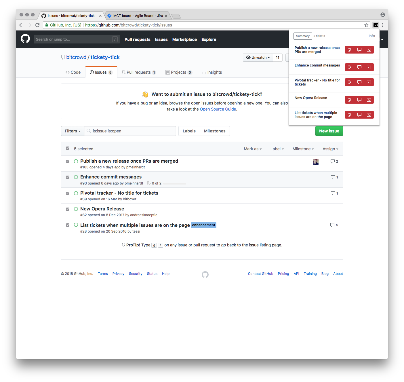 List tickets when multiple issues are on the page · Issue #28 · bitcrowd/tickety-tick · GitHub
