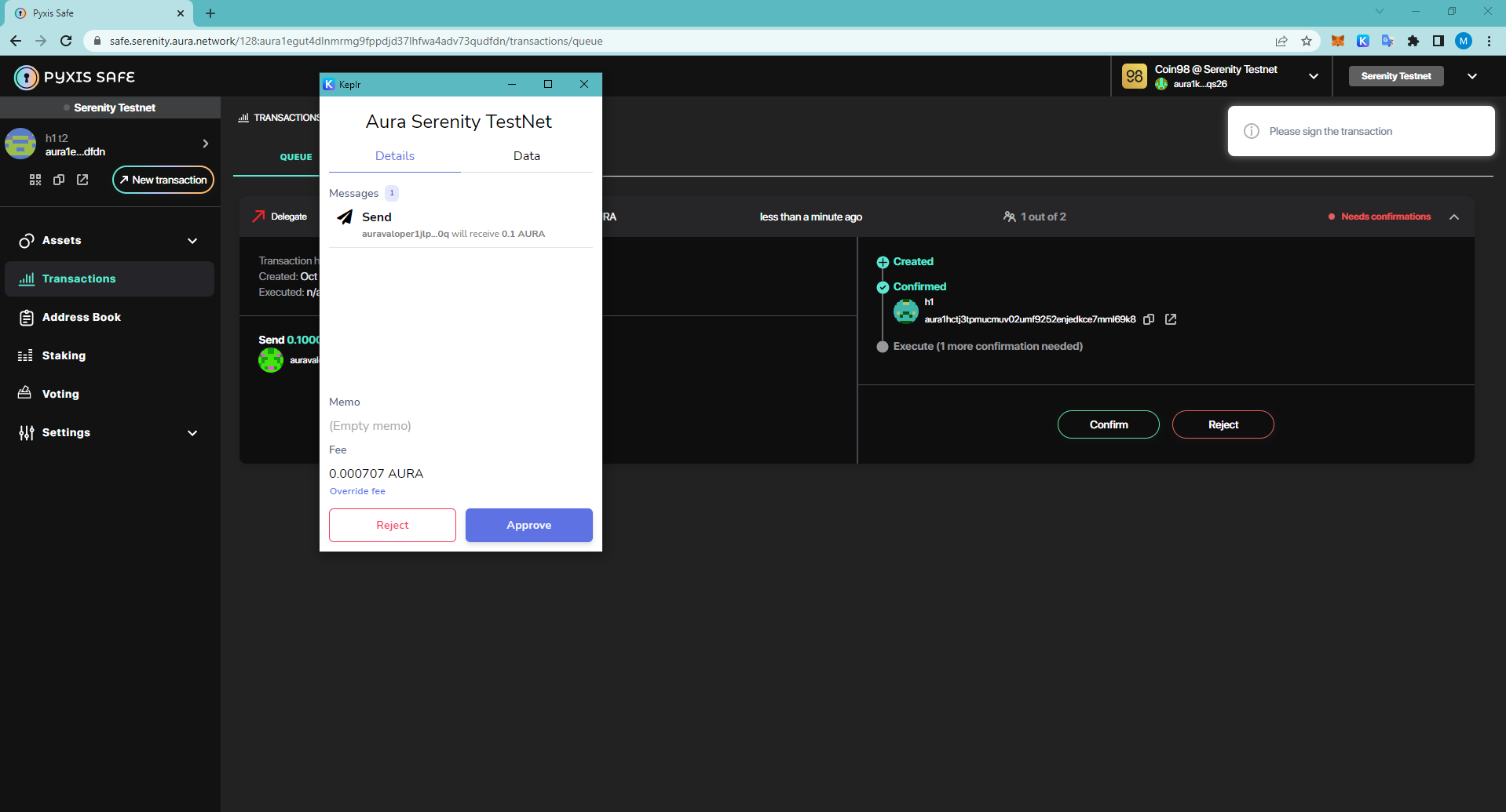 [Aura-Safe][Staking] Unable to stake with multisig safe · Issue #224 · aura-nw/Aura-Safe · GitHub