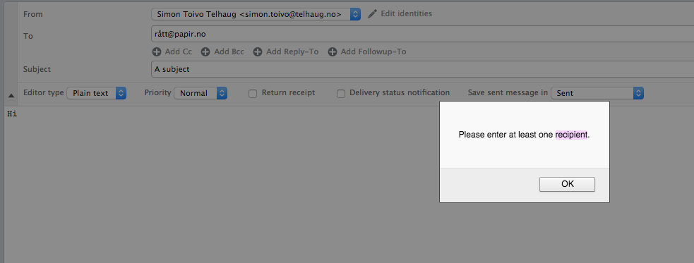 Have a recipient with None Ascii character · Issue #6490 · roundcube/roundcubemail · GitHub