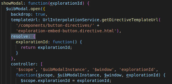 Separate inline controllers from $uibModal.open method in new files ...