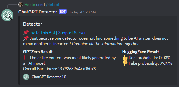 GitHub - Haste171/chatgpt-detector-bot: A Discord bot that detects if text is written by ChatGPT ...