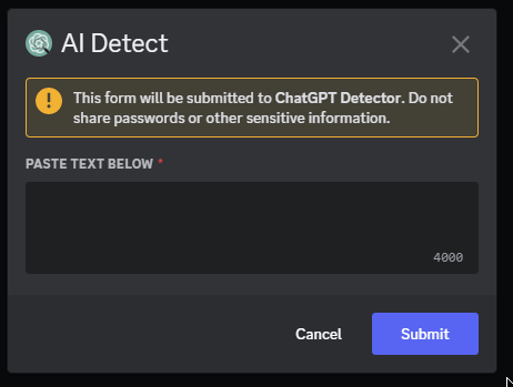 GitHub - Haste171/chatgpt-detector-bot: A Discord bot that detects if text is written by ChatGPT ...