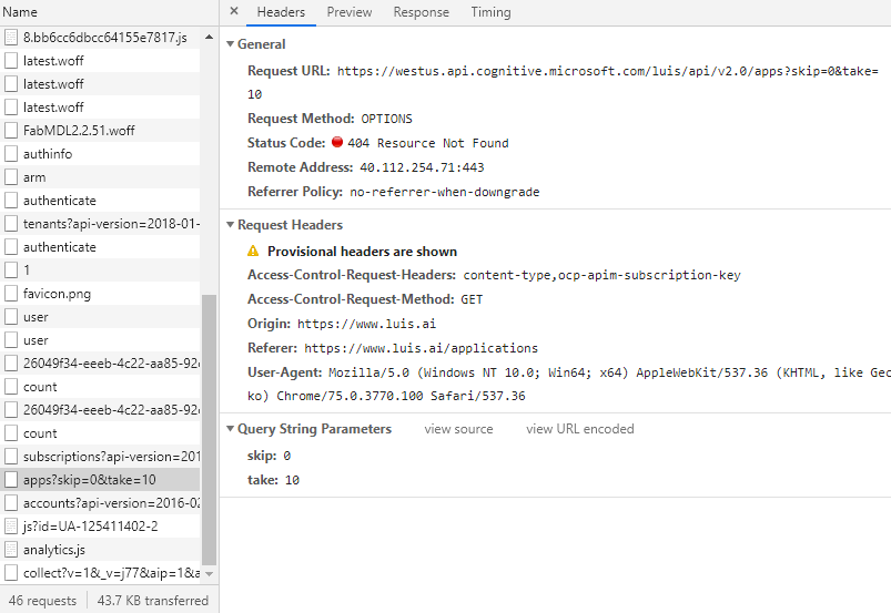 Luis.AI unable to access Luis Applications from dashboard · Issue #5460 · microsoft/botframework ...