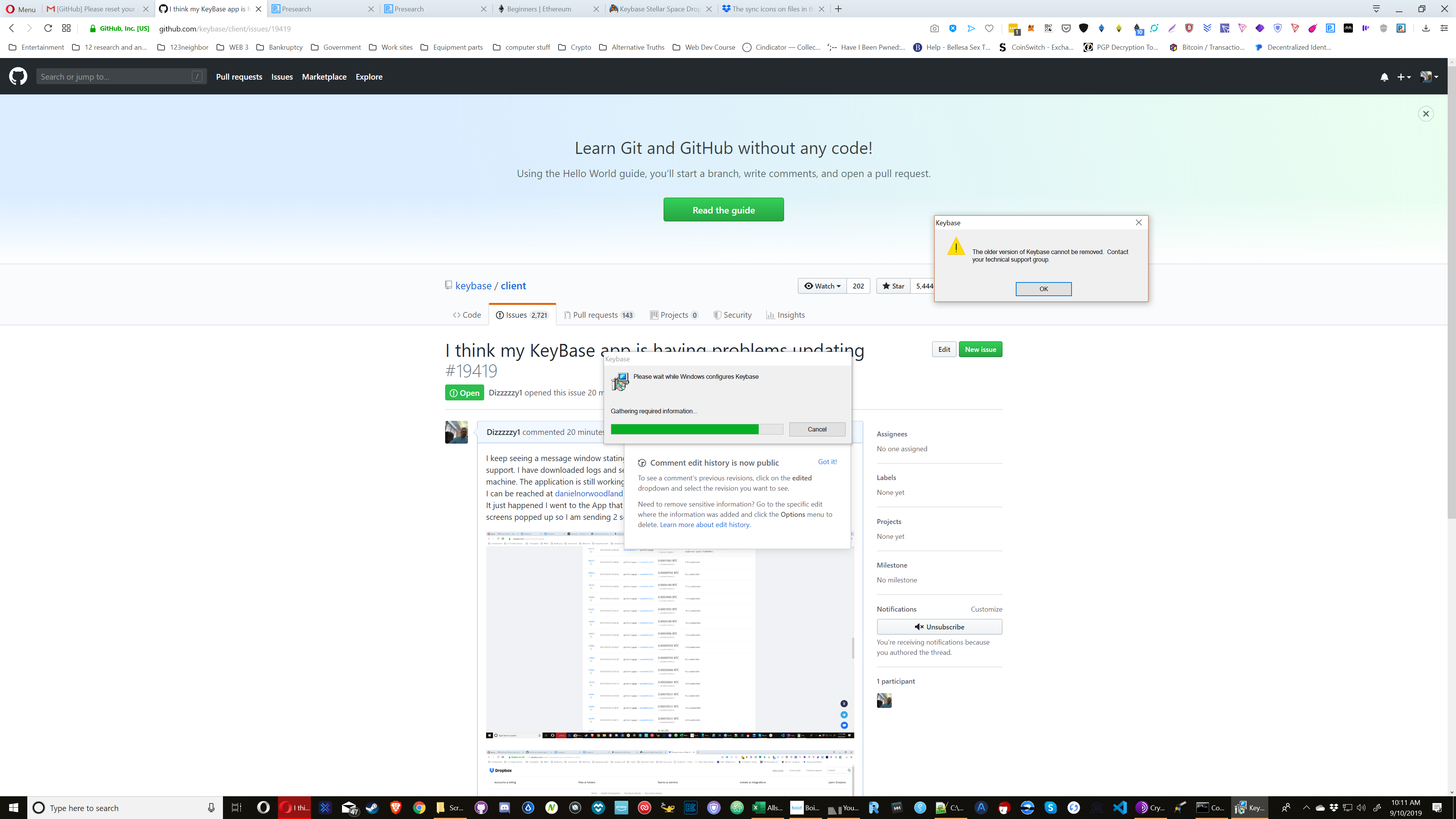 I think my KeyBase app is having problems updating · Issue #19419 · keybase/client · GitHub