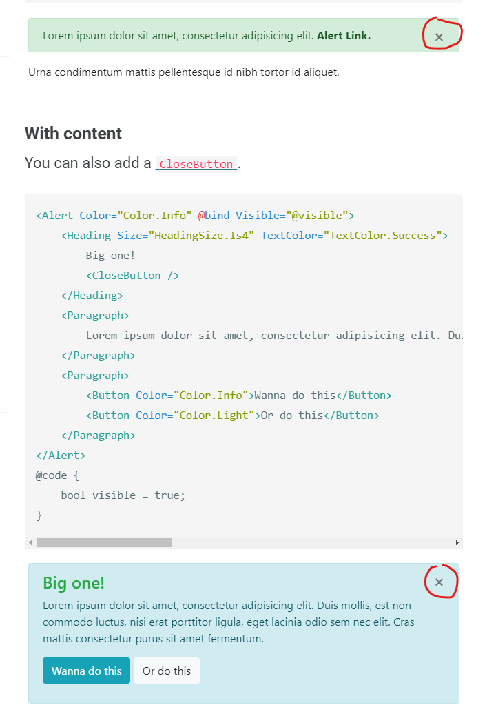 Close button for Alerts no longer aligned right in Bootstrap5 provider · Issue #3146 · Megabit ...