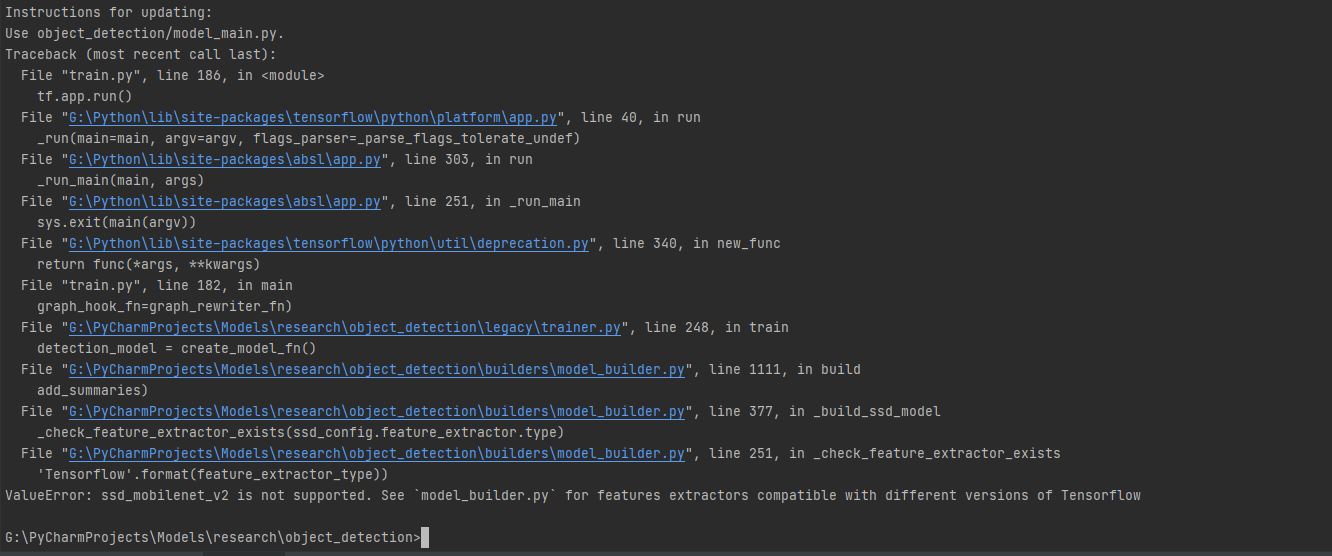 Valueerror Ssd Mobilenet V2 Is Not Supported See `model Builder Py