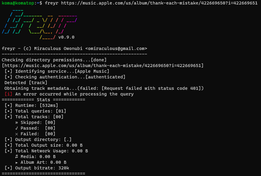 Apple Music Metadata 401 · Issue #534 · miraclx/freyr-js · GitHub