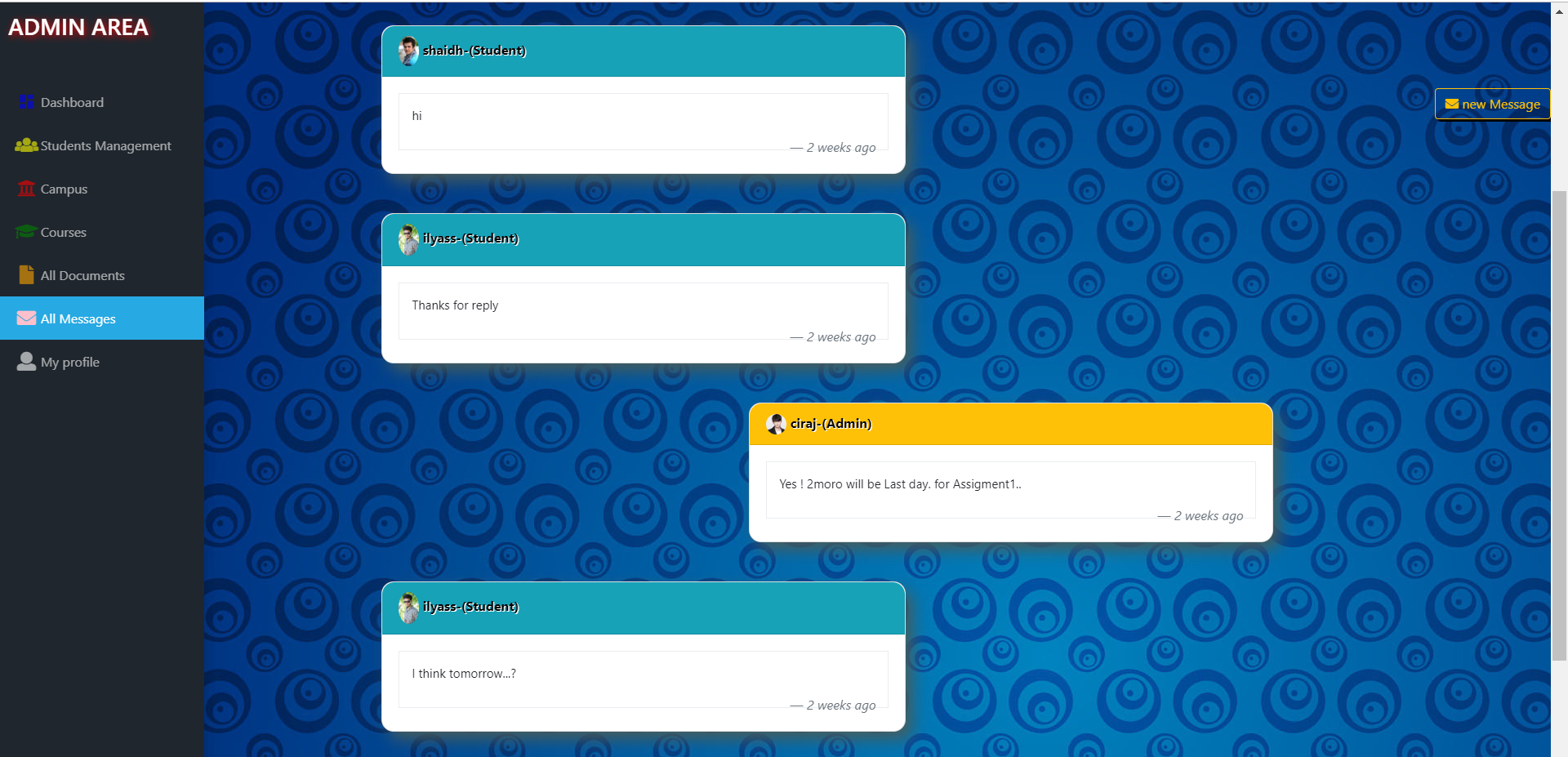 GitHub - ciraj8/studentManagmentSystem: this is my project for sem2 (module web app development ...