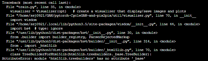 AttributeError: module 'html5lib.treebuilders' has no attribute '_base ...