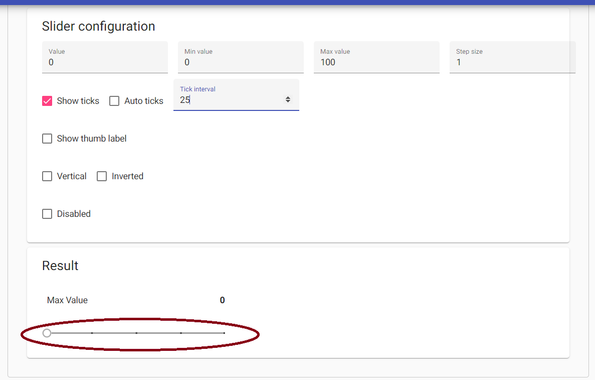 bug(mat-slider): Ticks are not visible after changing step size · Issue #23928 · angular ...