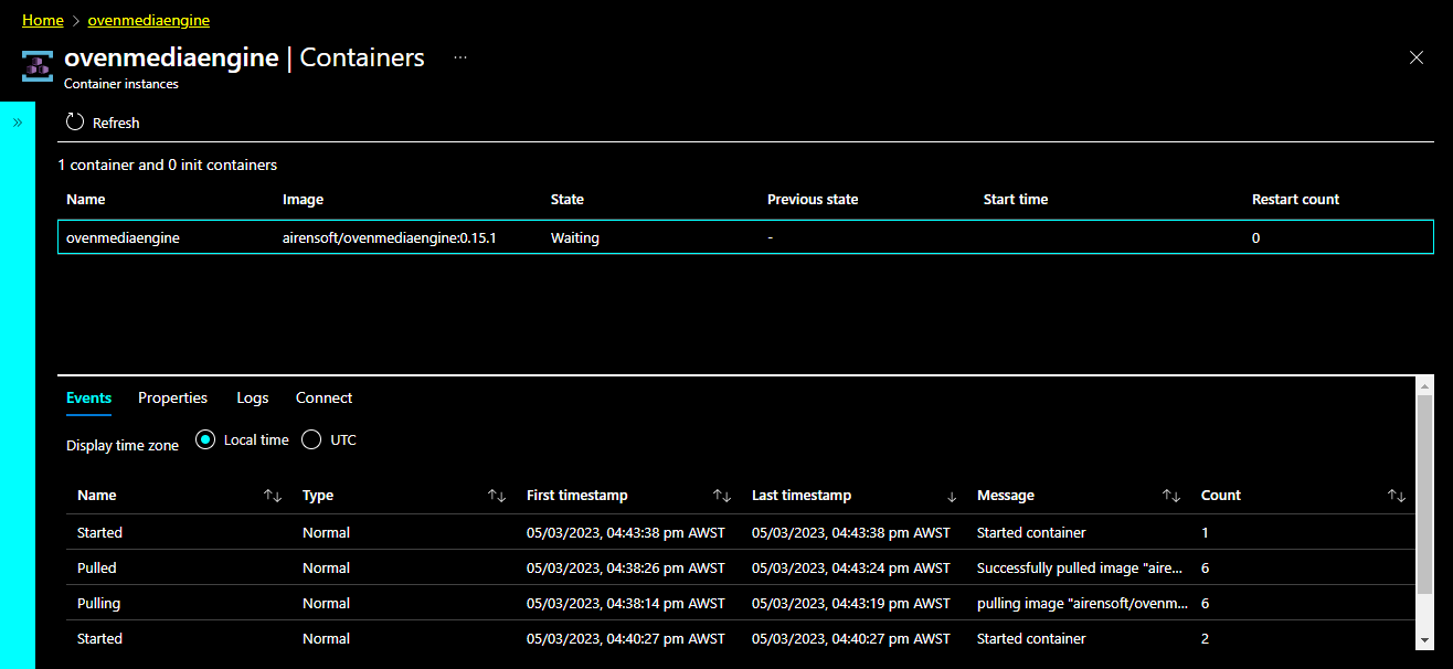 Docker image airensoft/ovenmediaengine:0.15.1 bootloops on Azure Container Instances · Issue ...