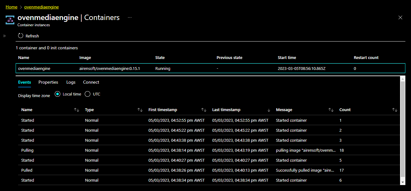 Docker image airensoft/ovenmediaengine:0.15.1 bootloops on Azure Container Instances · Issue ...
