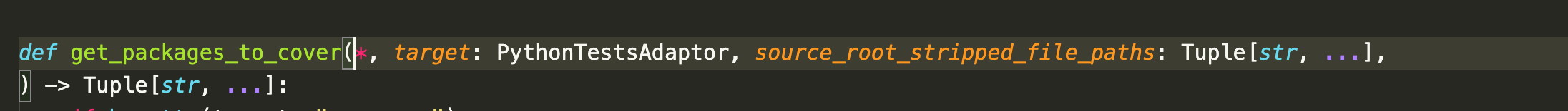 Syntax highlighting in python gets weird when line begins with ...