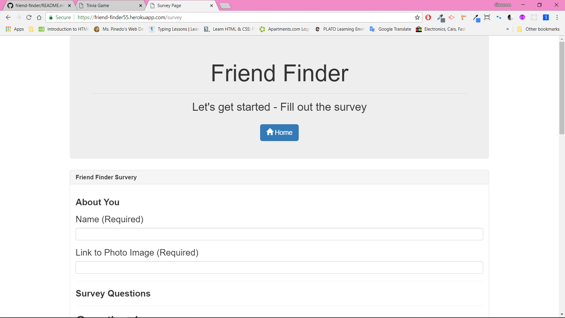 GitHub - Ghusoon/friend-finder