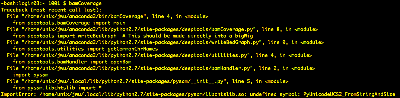 undefined symbol: PyUnicodeUCS2_FromStringAndSize · Issue #704 · deeptools/deepTools · GitHub