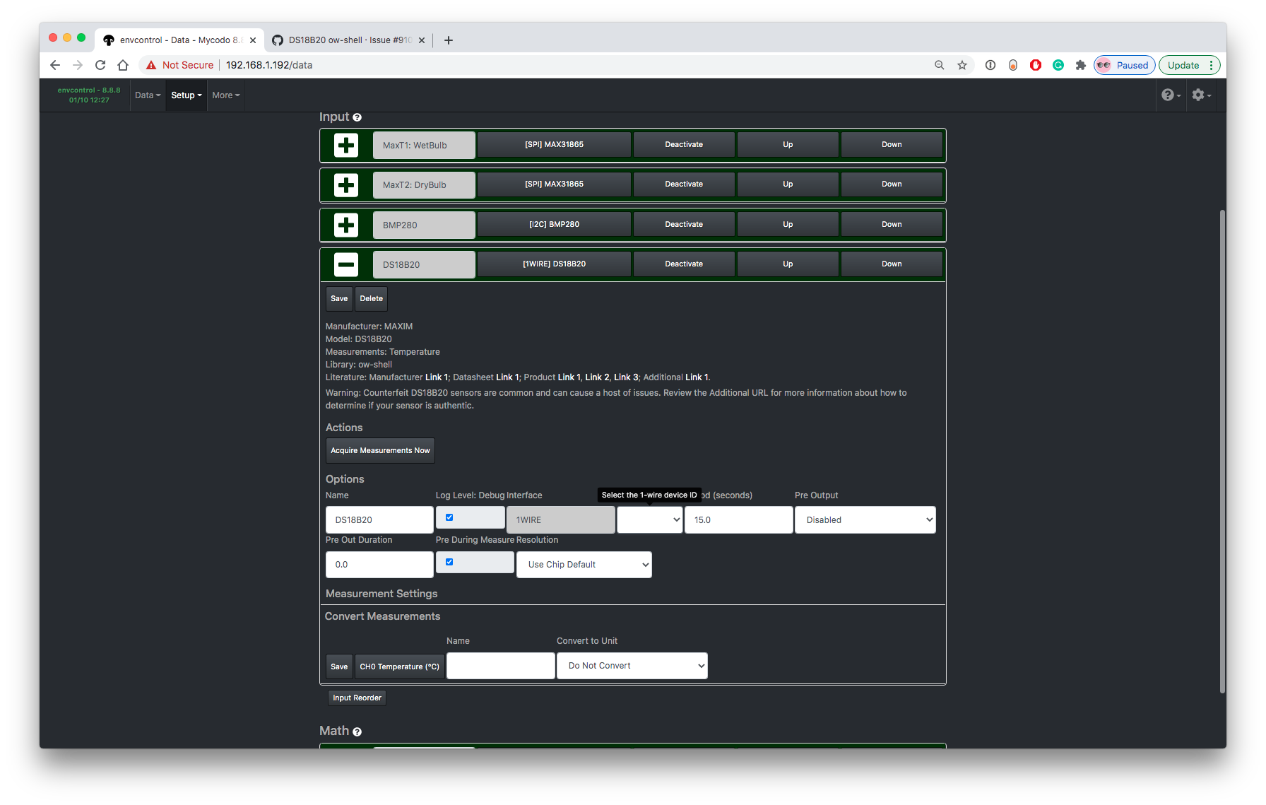 DS18B20 ow-shell · Issue #910 · kizniche/Mycodo · GitHub