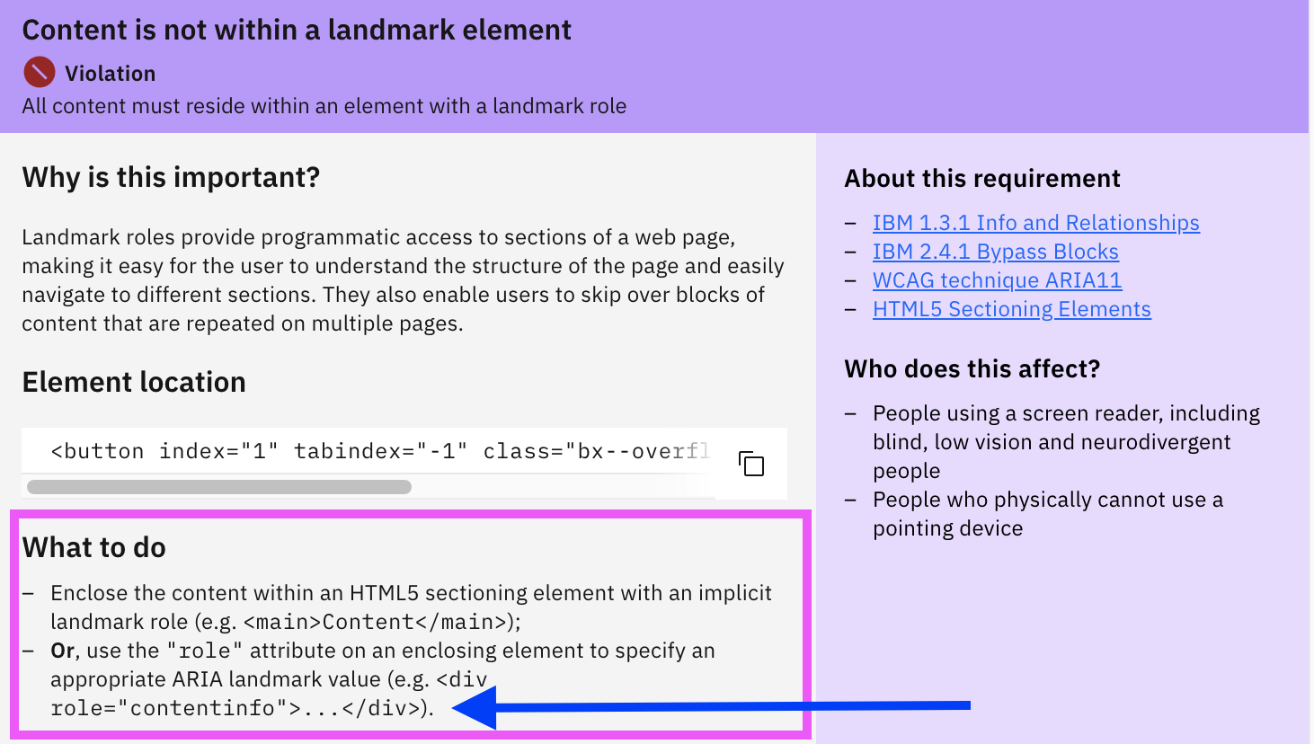 [a11y]: OverFlowMenuItem content is not within a landmark element · Issue #10044 · carbon-design ...