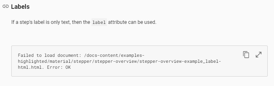 Docs Bugmatstepper Source Code Is Not Loaded For Some Examples