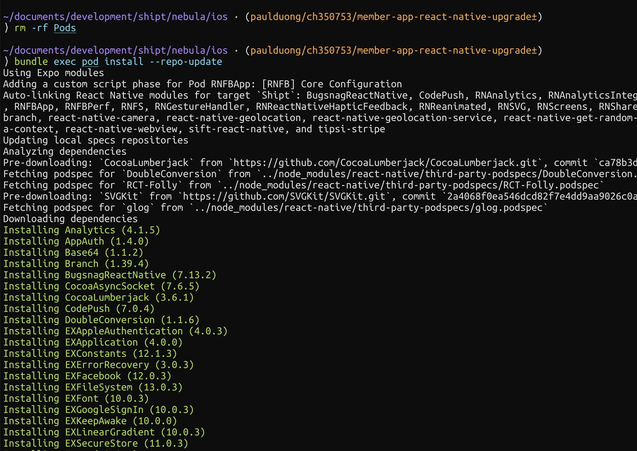 Excluding expo modules from package.json has no effect in bare workflow ...