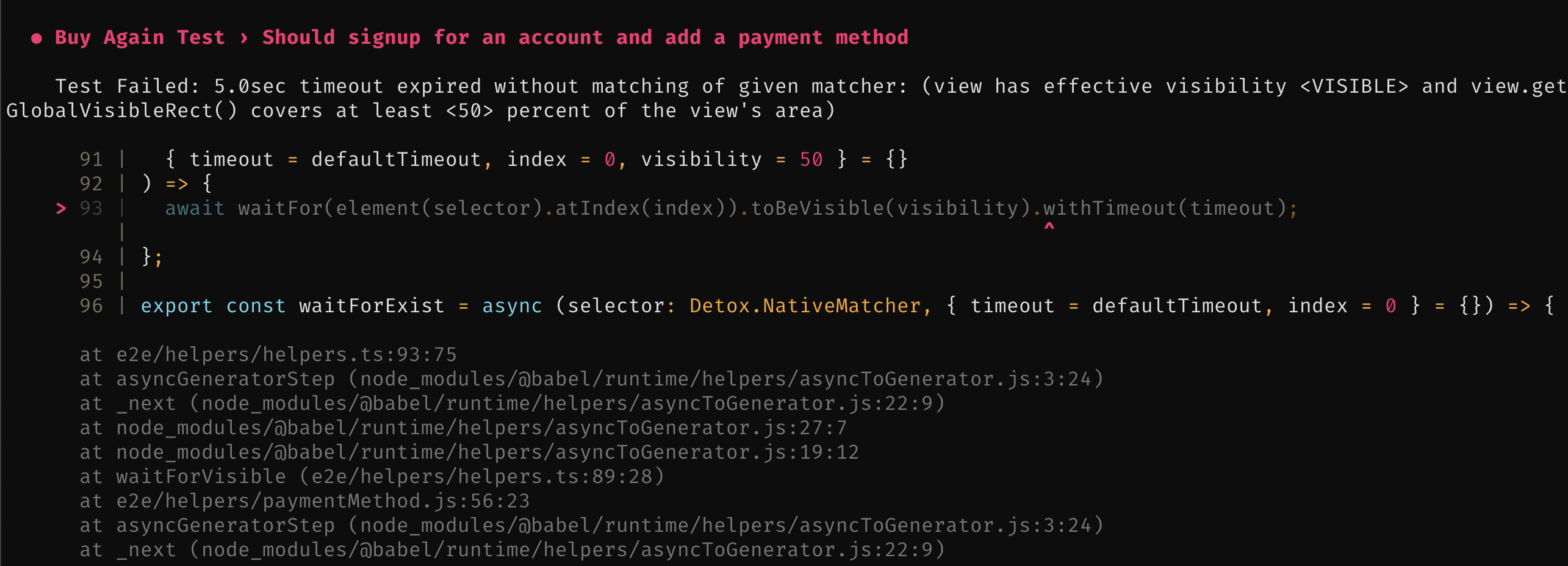 Android errors are omitting the failed selector · Issue #3787 · wix/Detox · GitHub