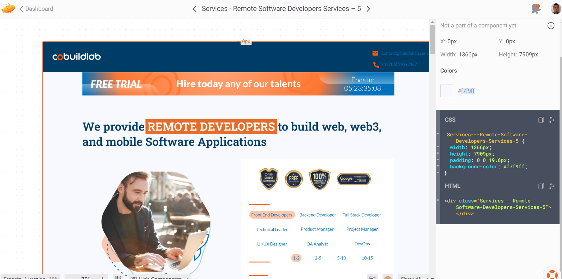 Remote developers landing - Free trial banner and active the form · Issue #1312 · cobuildlab ...
