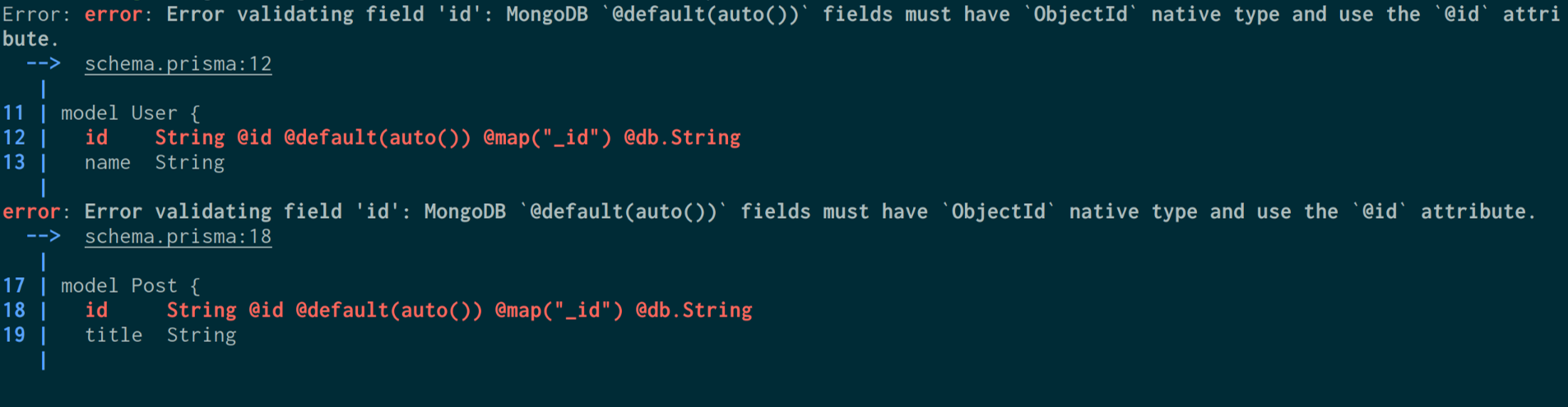 Better Schema validation for MongoDB · Issue #10809 · prisma/prisma ...