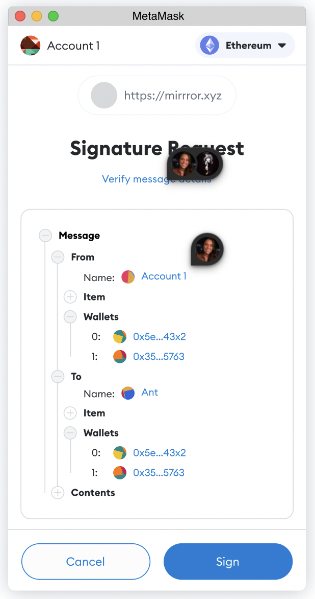 Replace The Address Being Displayed In Signtypeddatav4 Signatures Title With A Verify