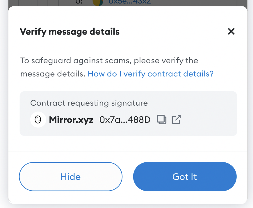 Replace the address being displayed in SignTypedData_v4 signatures "title" with a 'Verify ...