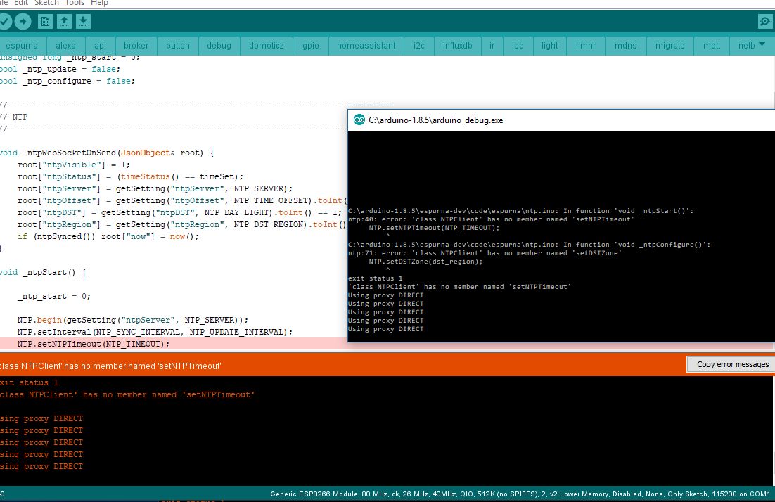 Compiler error when setting compiler warning level to 'more' · Issue #59 · gmag11/NtpClient · GitHub