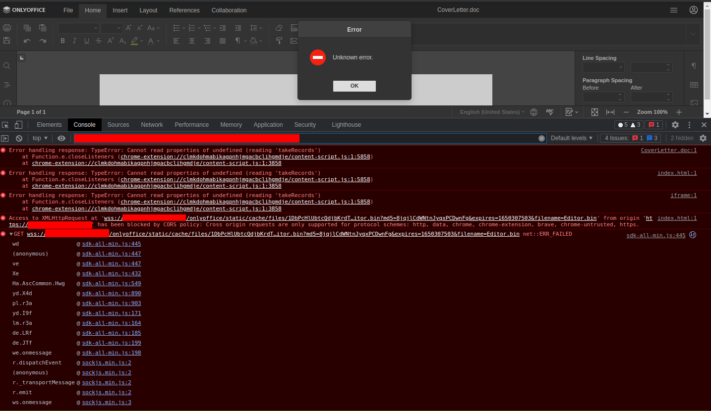 [bug] CORS error while opening document in OO · Issue #433 · mickael-kerjean/filestash · GitHub