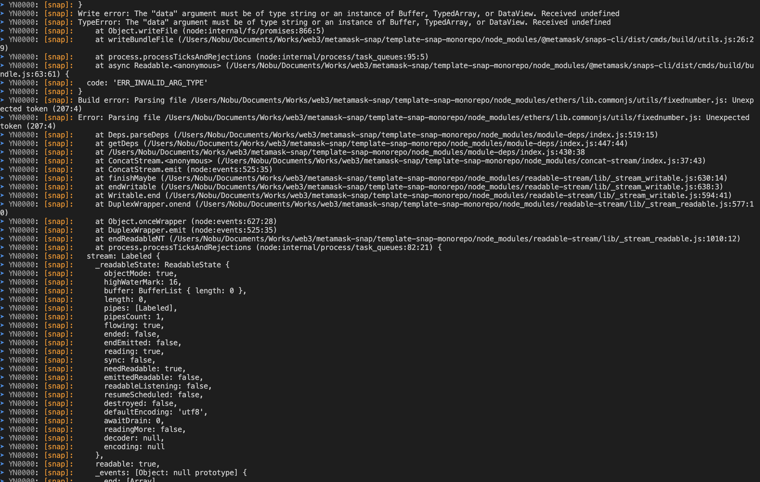 Importing Ethers Causes A Build Error · Metamask Snaps · Discussion 1321 · Github
