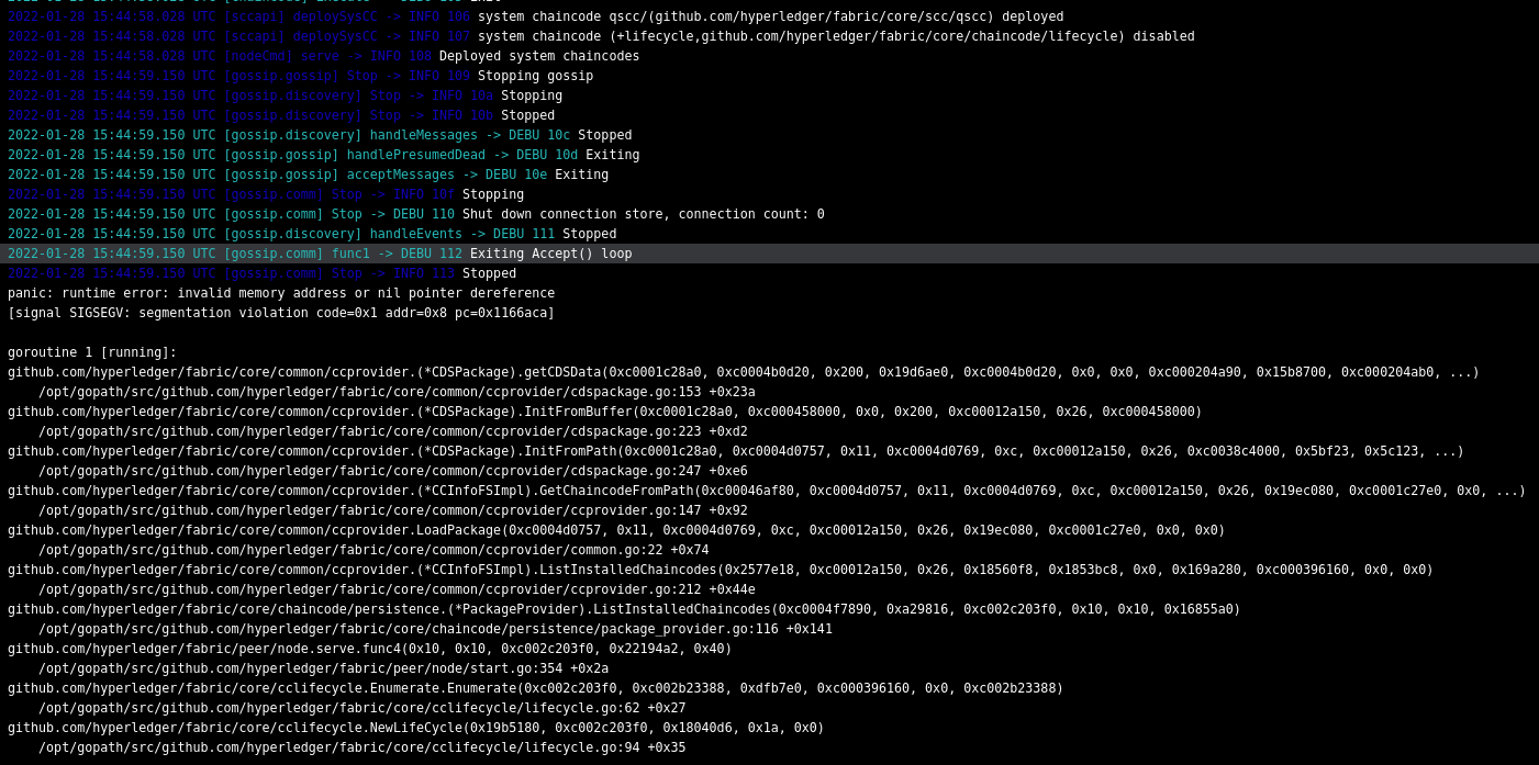 Peer issue when starting · Issue #3201 · hyperledger/fabric · GitHub