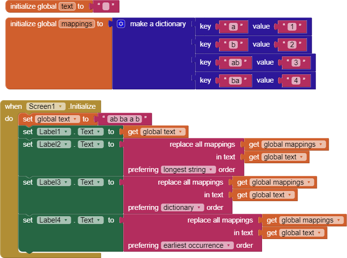 Implement a replace all in text using mapping block · Issue #2029 · mit-cml/appinventor-sources ...